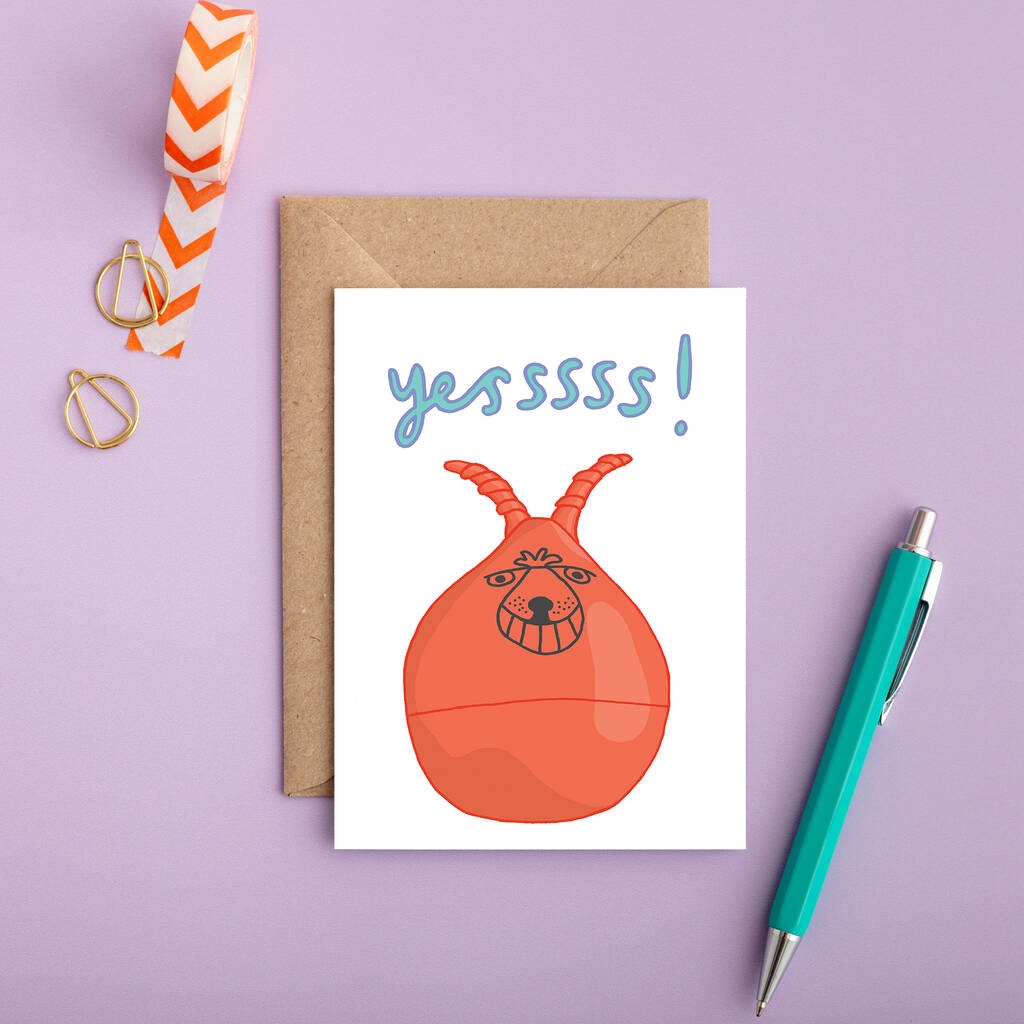 Yessss! Spacehoppers Greeting Card By you've got pen on your face