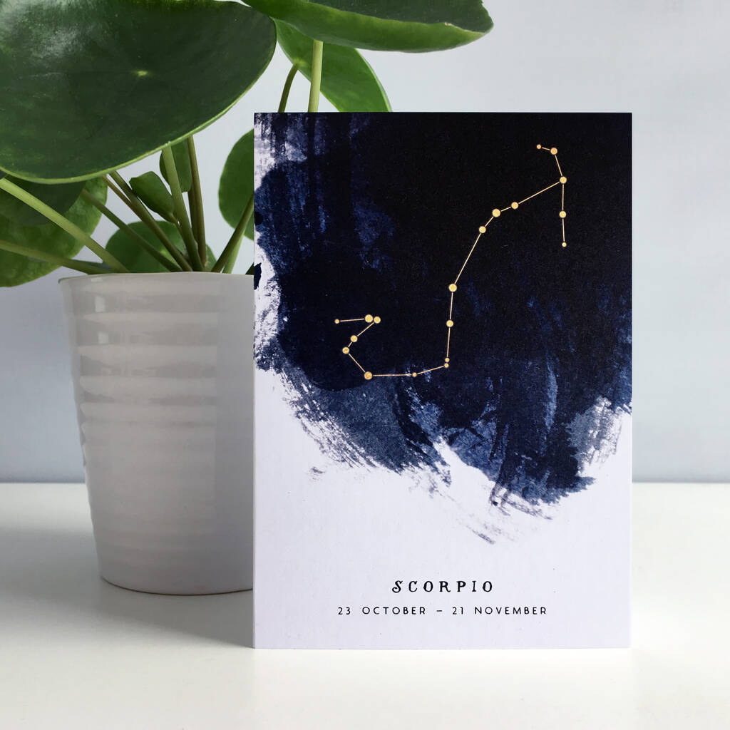 scorpio constellation zodiac star sign birthday card by dig the earth ...