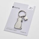 Sitting Cat Silver Keyring By Jin Designs | notonthehighstreet.com