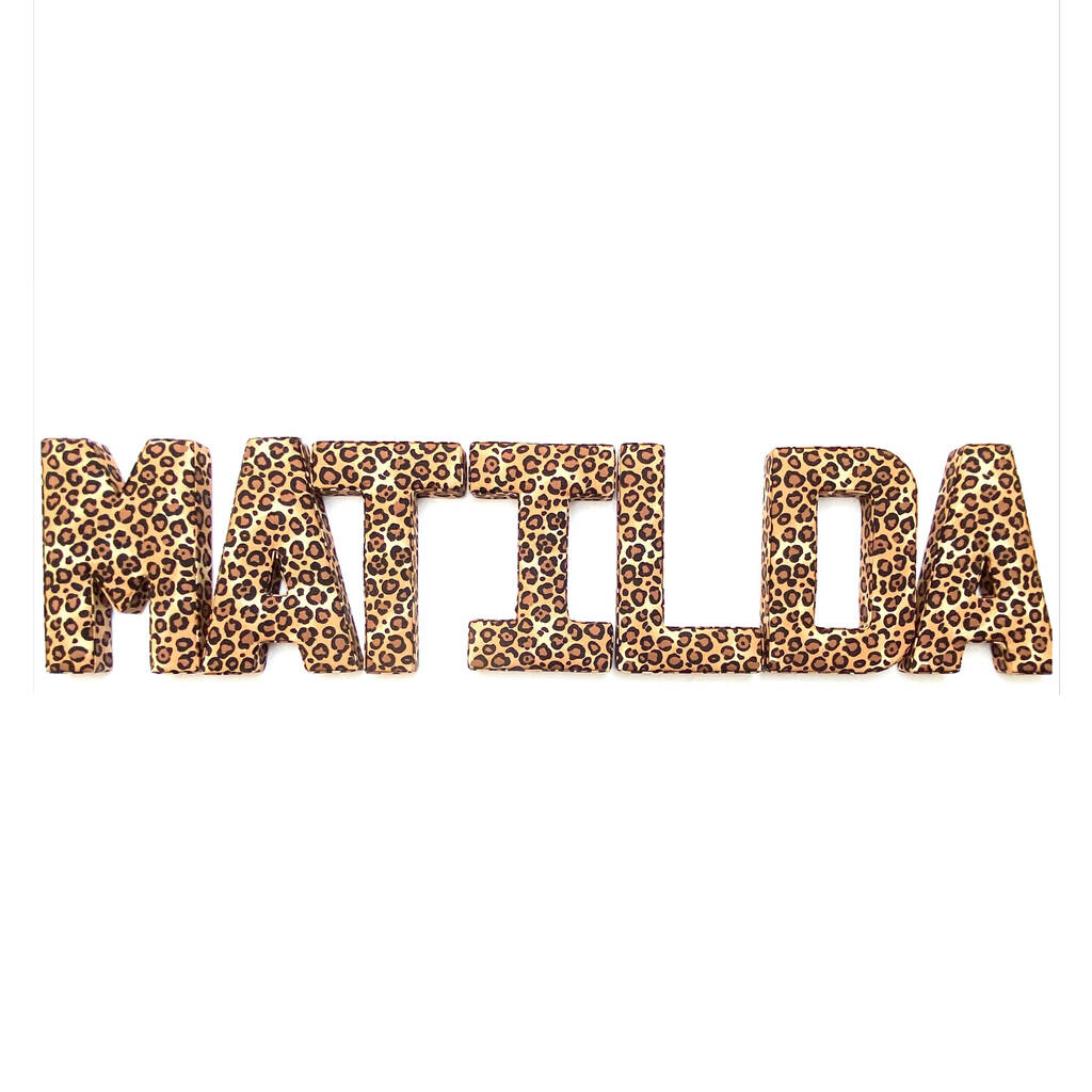 Animal Print Full Name Fabric Letters By Laura s Love Letters Notonthehighstreet