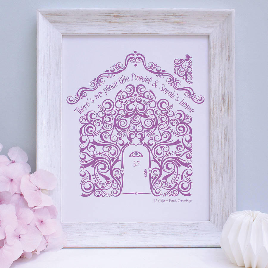 personalised new home framed print by birdyhome | notonthehighstreet.com