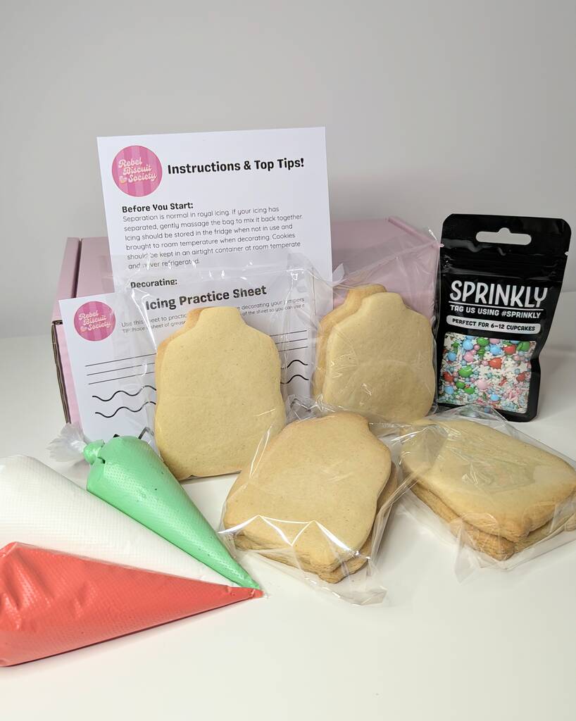 Diy Christmas Jumper Cookie Decorating Kit By Rebel Biscuit Society