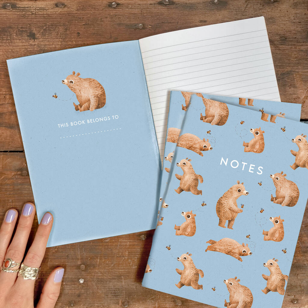 A5 Bear Notebook By Emily Nash Illustration | notonthehighstreet.com