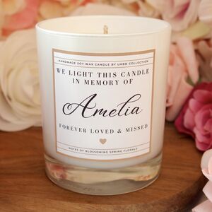 Memorial Candle, In Loving Memory Name By L&M Bespoke Designs