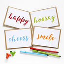 Calligraphy Happy Postcard Set By The Green Gables | notonthehighstreet.com