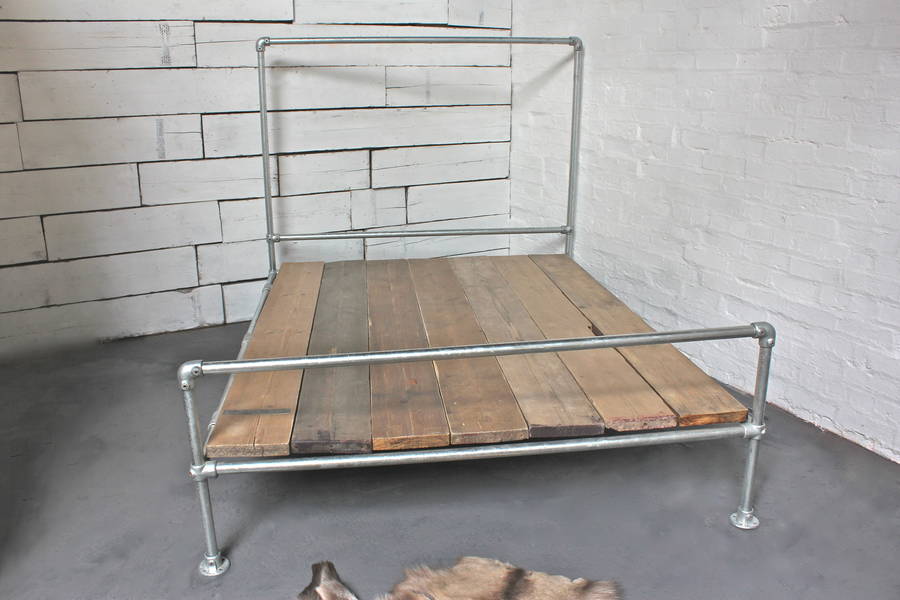 sarah reclaimed scaffolding board kingsize bed by urban grain ...