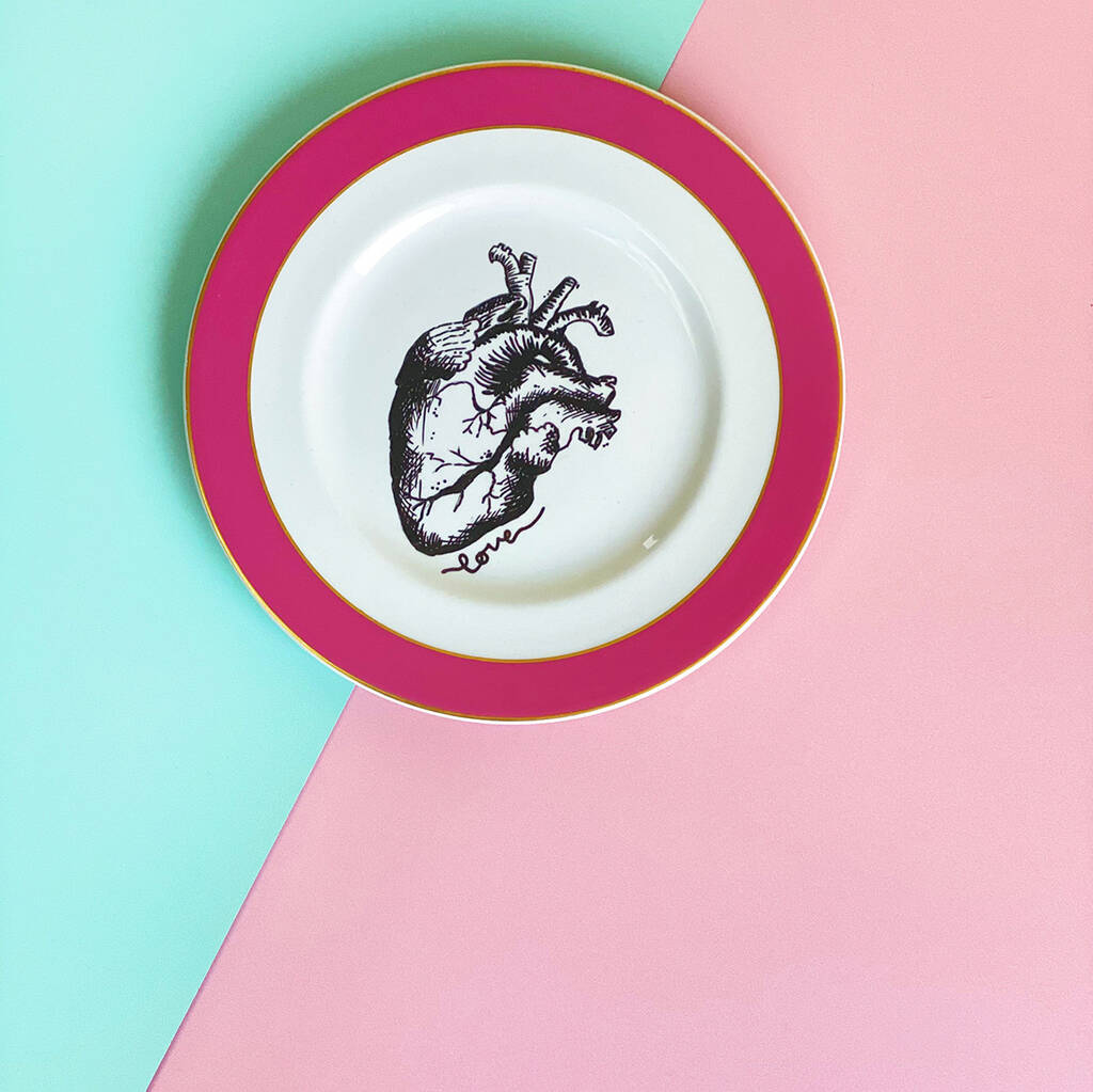 Anatomical Heart Vintage Plate Home Decor By by Clare plates