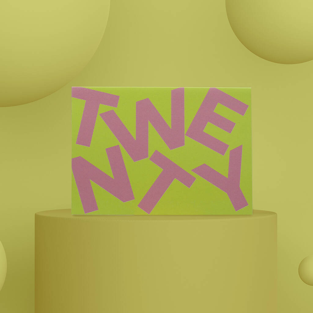 'twenty' 20th Birthday Card By Aisle Studio | notonthehighstreet.com