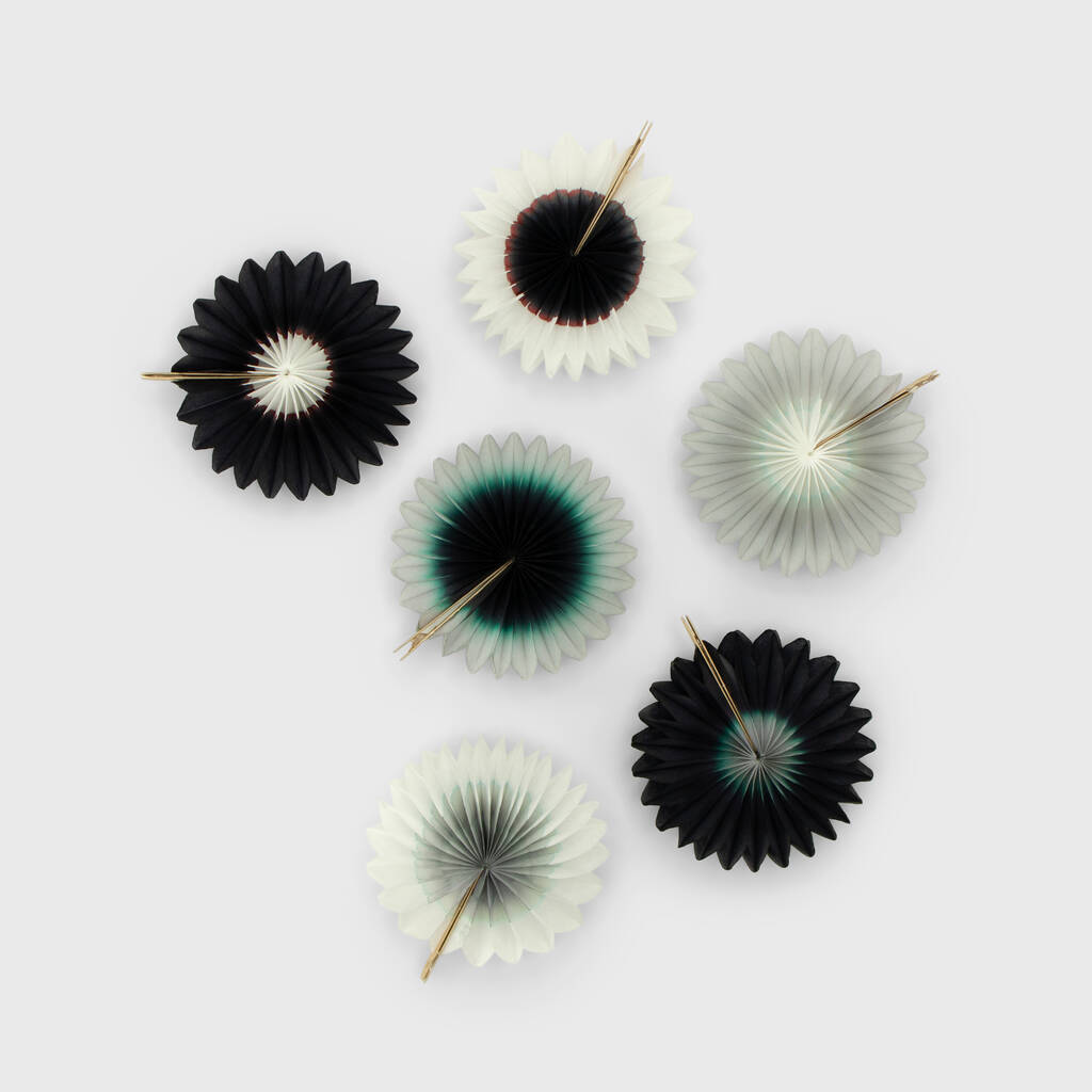 Mini Paper Fan Decoration Set By The Conscious | notonthehighstreet.com