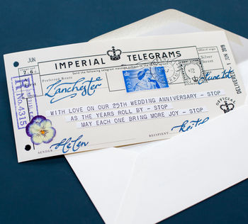 25th Wedding Anniversary Telegram By Imperial Telegrams ...
