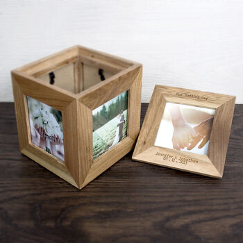 Personalised Oak Photo Cube Keepsake Box By JUNGLEY | notonthehighstreet.com