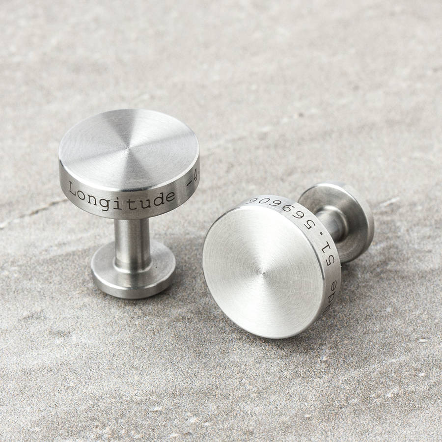 personalised stainless steel cufflinks by man gun bear ...