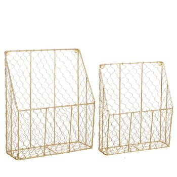 Set Of Two Wire Wall Mounted Storage Baskets By Dibor ...