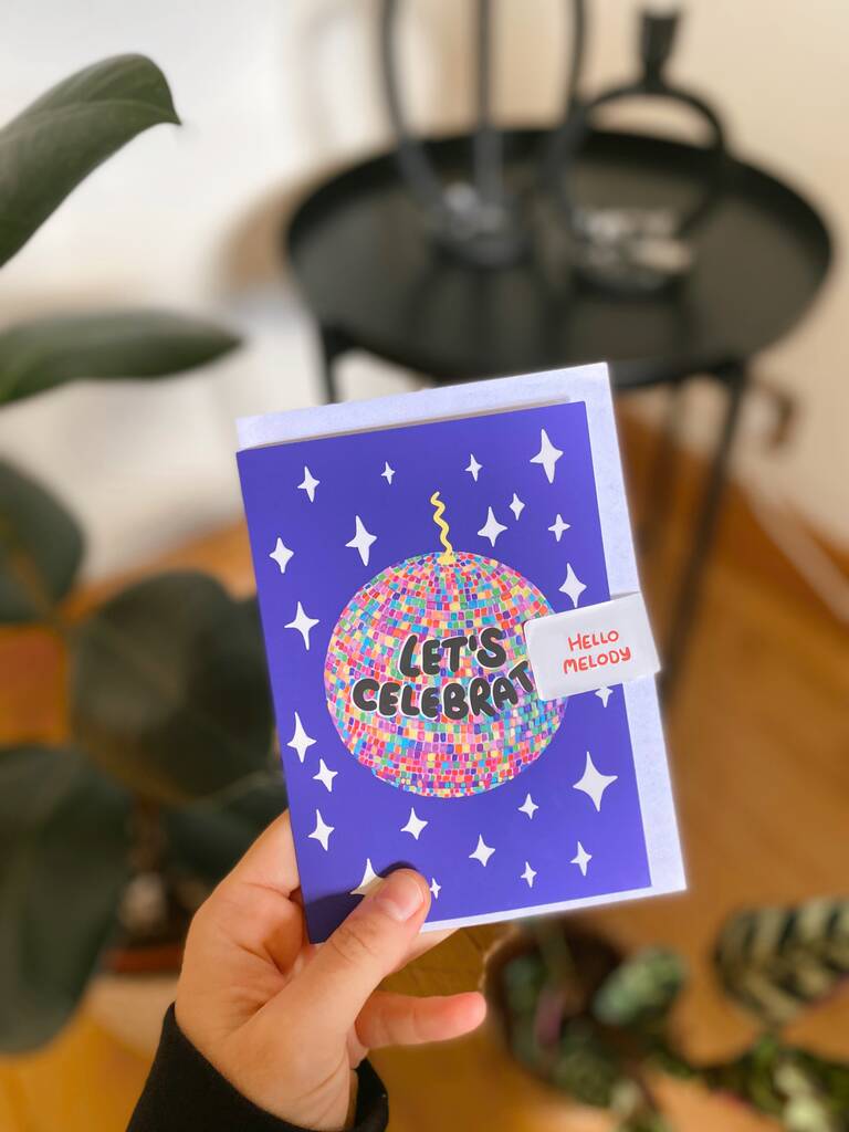 Let's Celebrate Disco Ball Greeting Card By Hello Melody