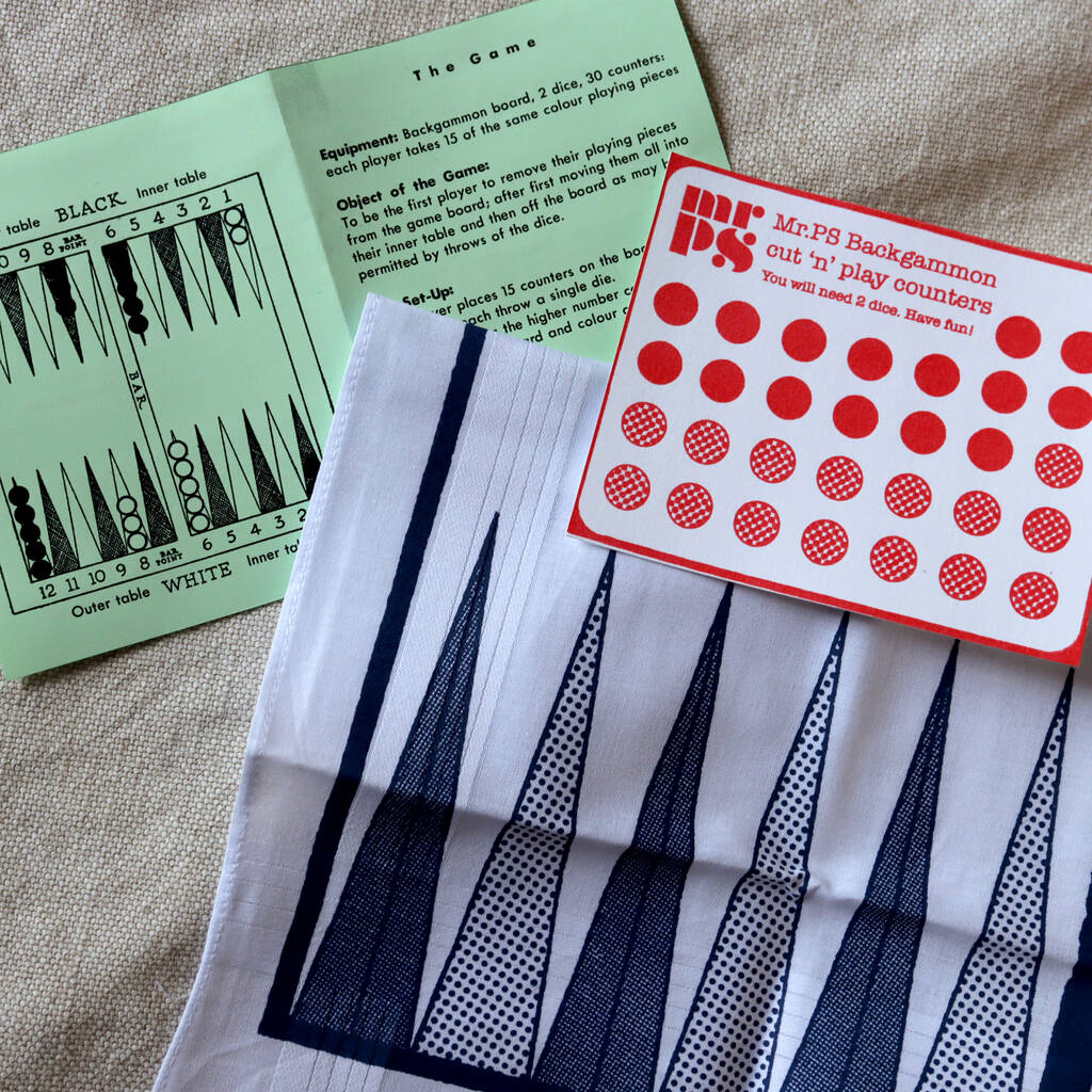Backgammon Printed Board Game Handkerchief By Mr.PS ...