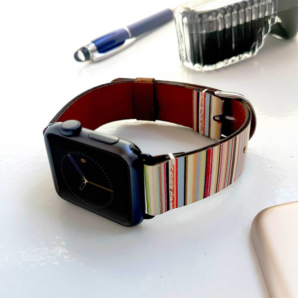 paul smith style leather apple watch band 38mm, 42mm by buckle and cog ...