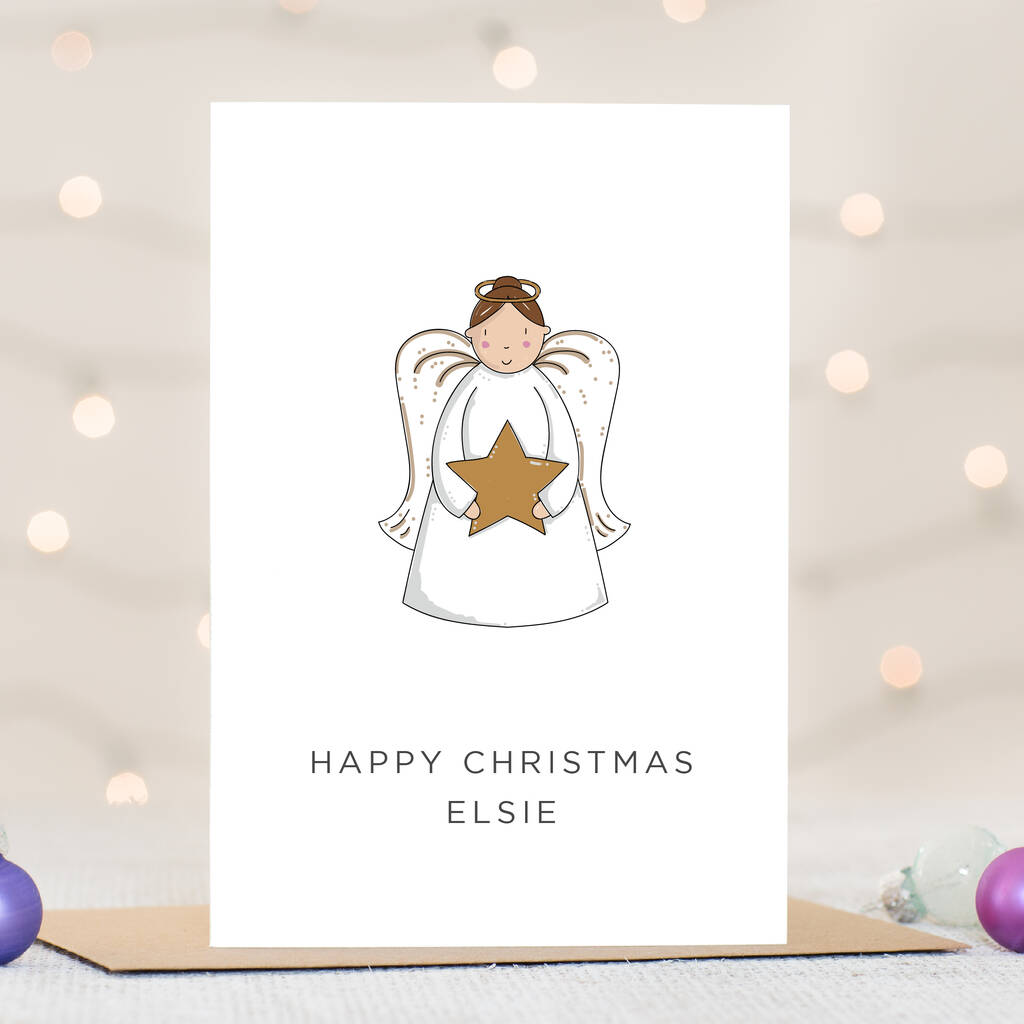personalised christmas angel card by slice of pie designs ...