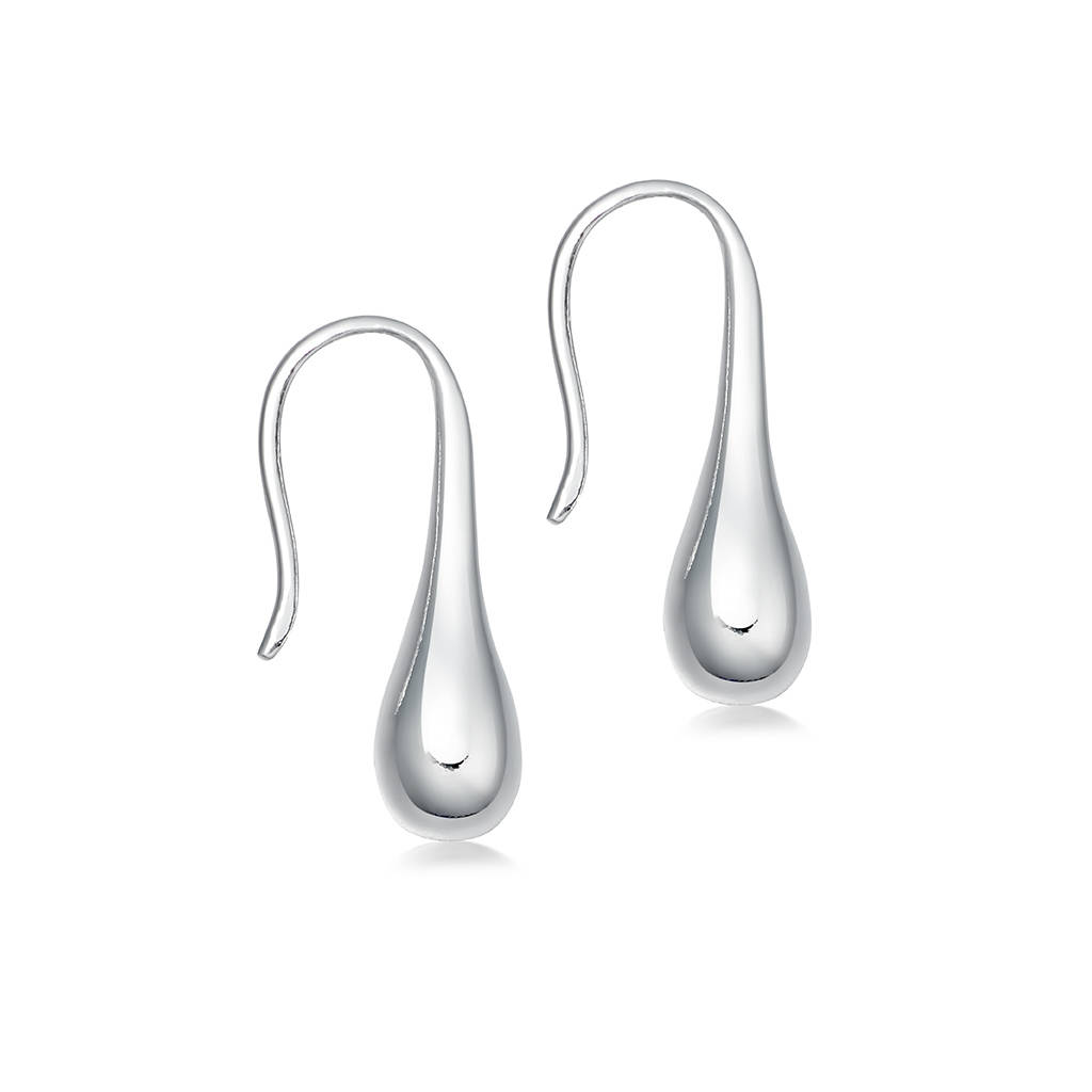Sterling Silver Teardrop Earrings By Hersey Silversmiths