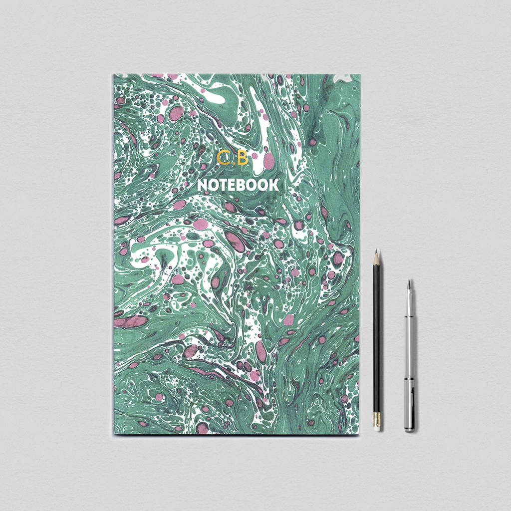 personalised green marble notebook by talk & tell | notonthehighstreet.com
