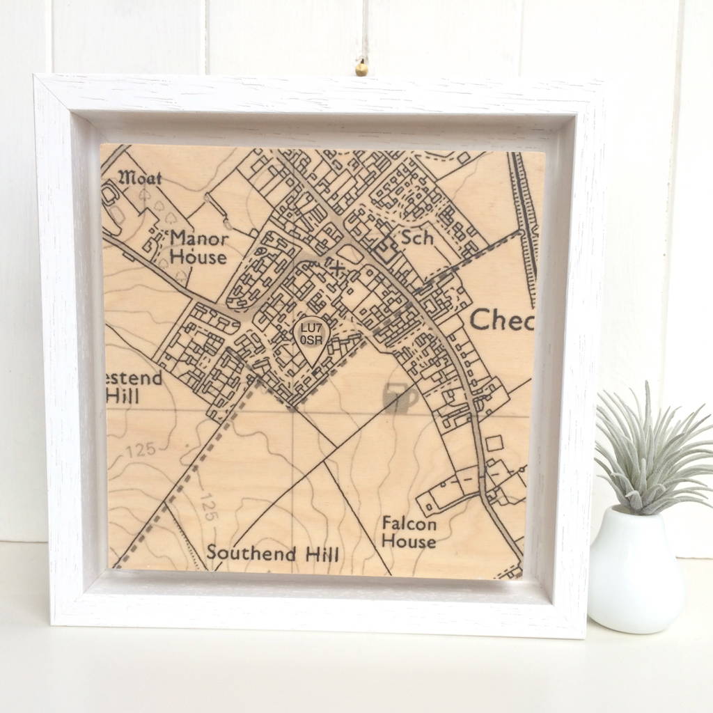 new home postcode map print on wood by northern logic ...