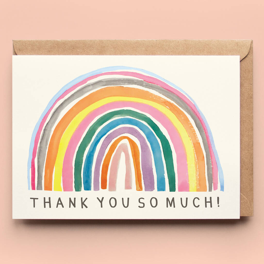 Rainbow Thankyou Card By Darcie Olley