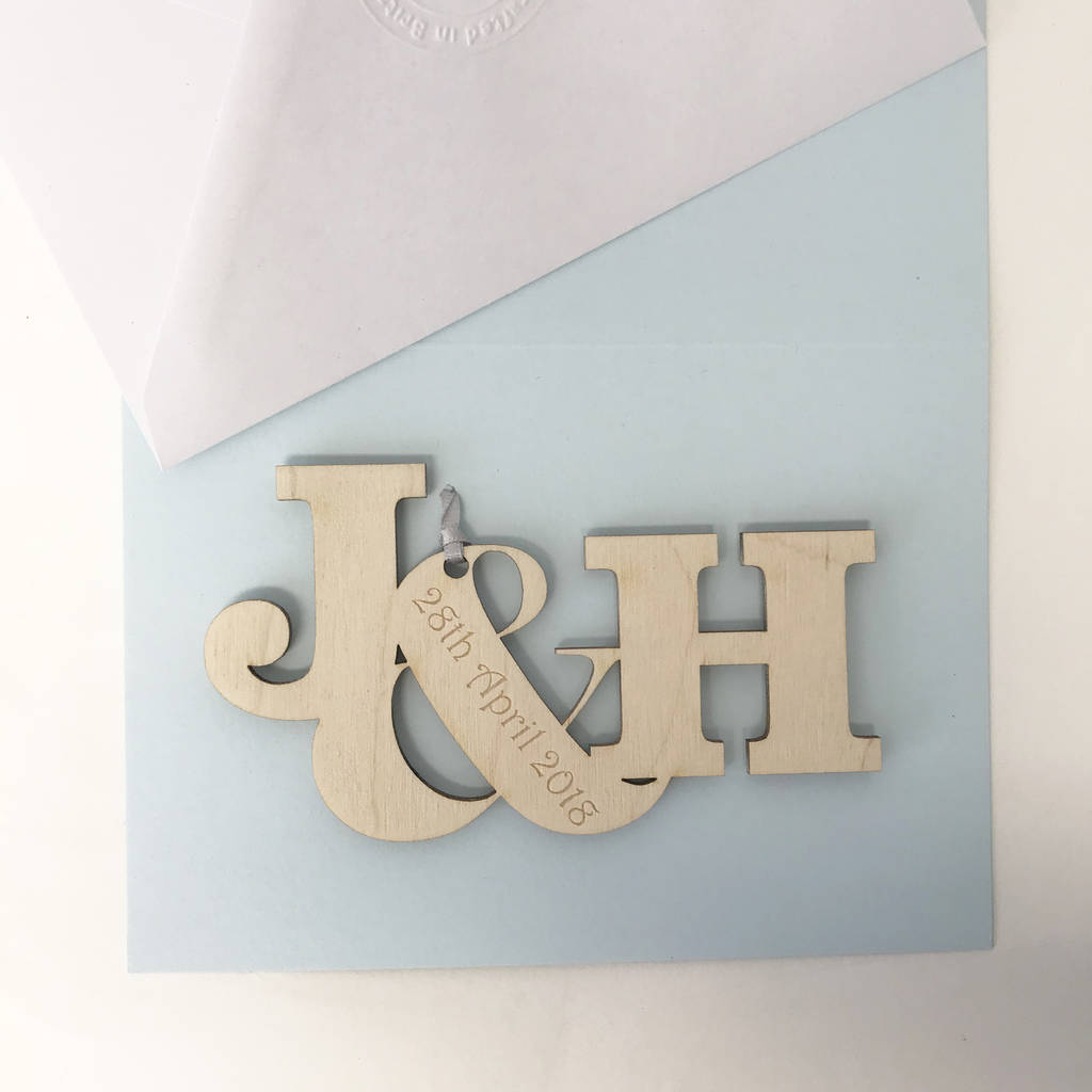 personalised entwined letters wedding/engagement card by hickory ...