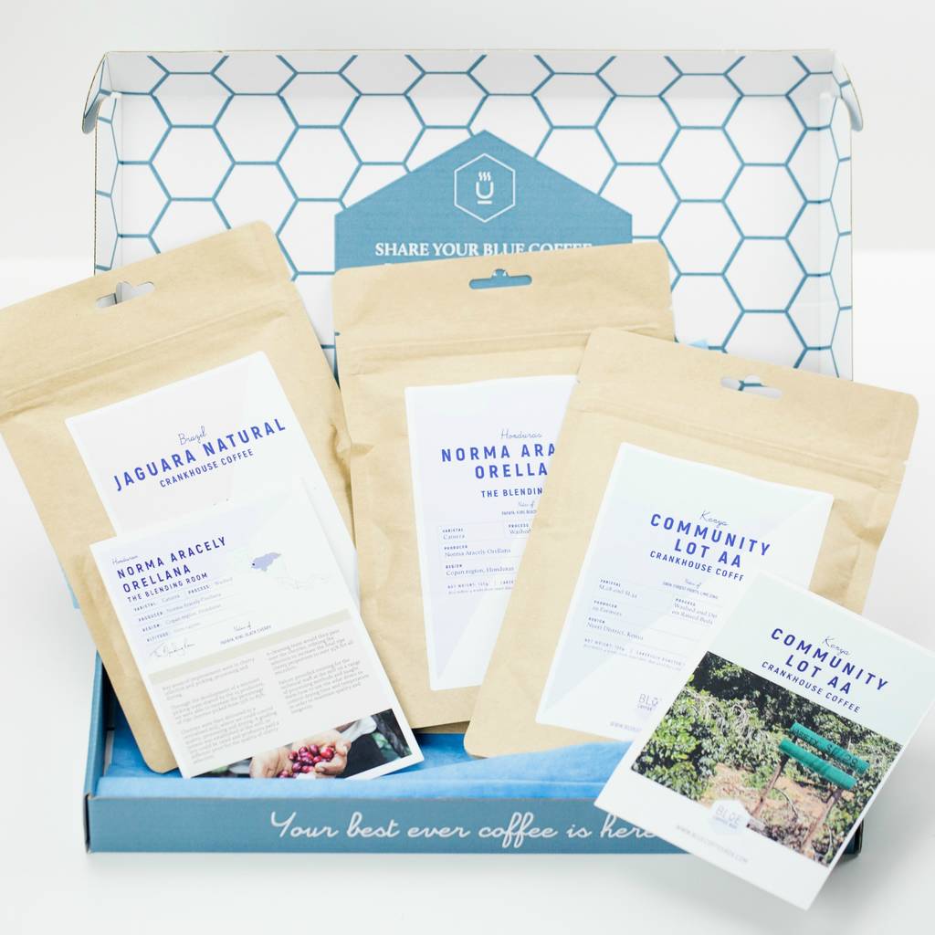 gourmet coffee gift box by blue coffee box | notonthehighstreet.com