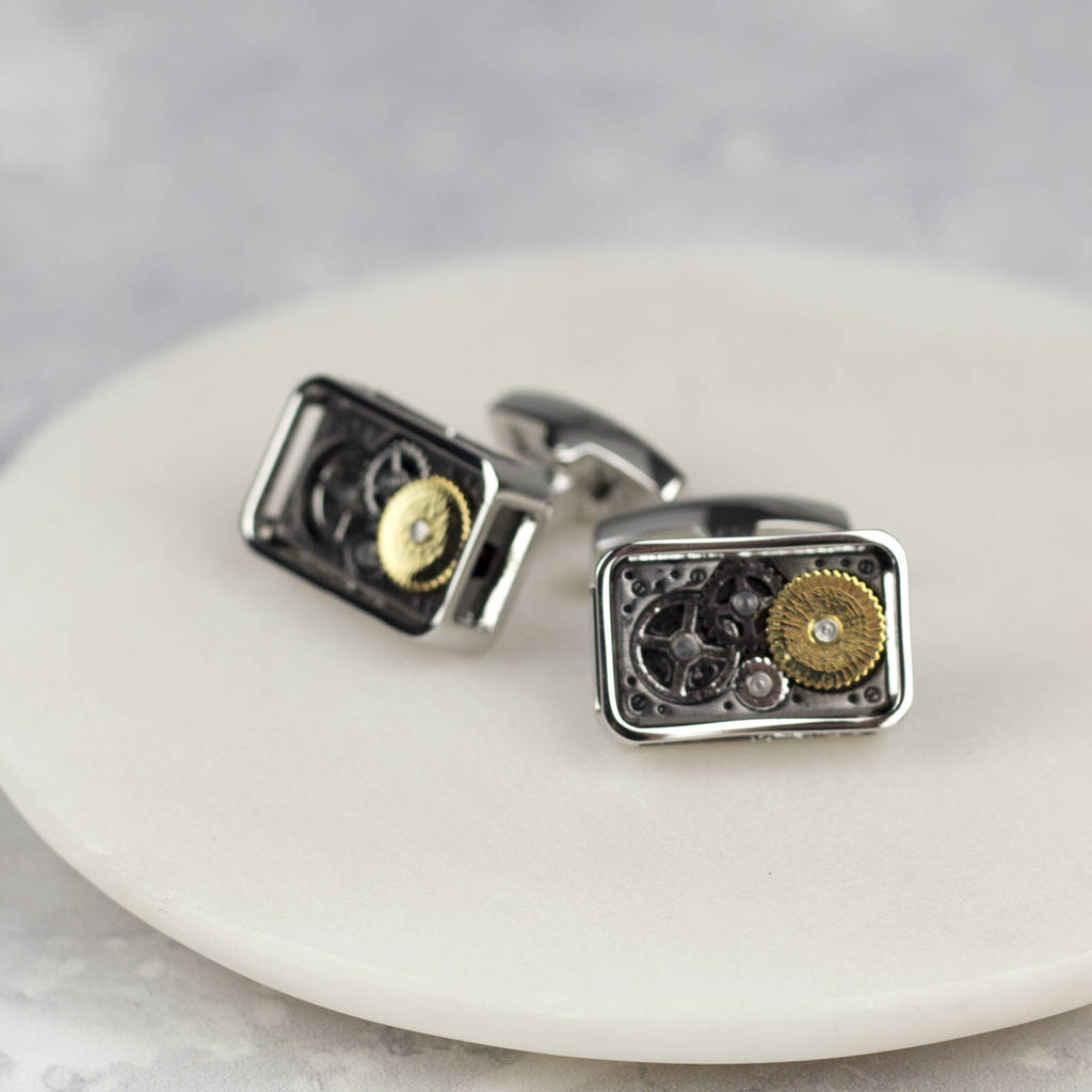 steampunk cogs cufflinks by we love to create | notonthehighstreet.com