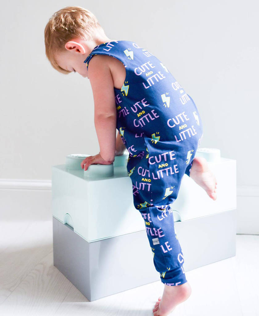 'cute and little' print baby and child dungarees by milly'o ...