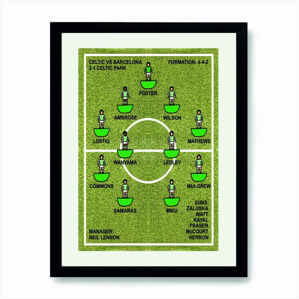 Framed 'Favourite Football Team' Print: Hooped Kit By Rael & Pappie