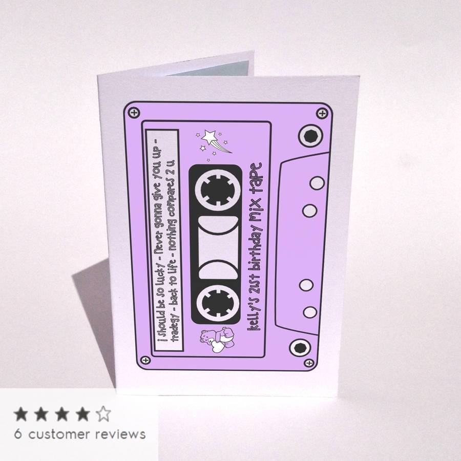 birthday mixtape birthday card by clean design | notonthehighstreet.com