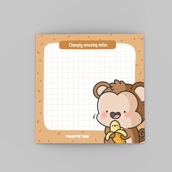 Cute Monkey Sticky Notes By Toastedink