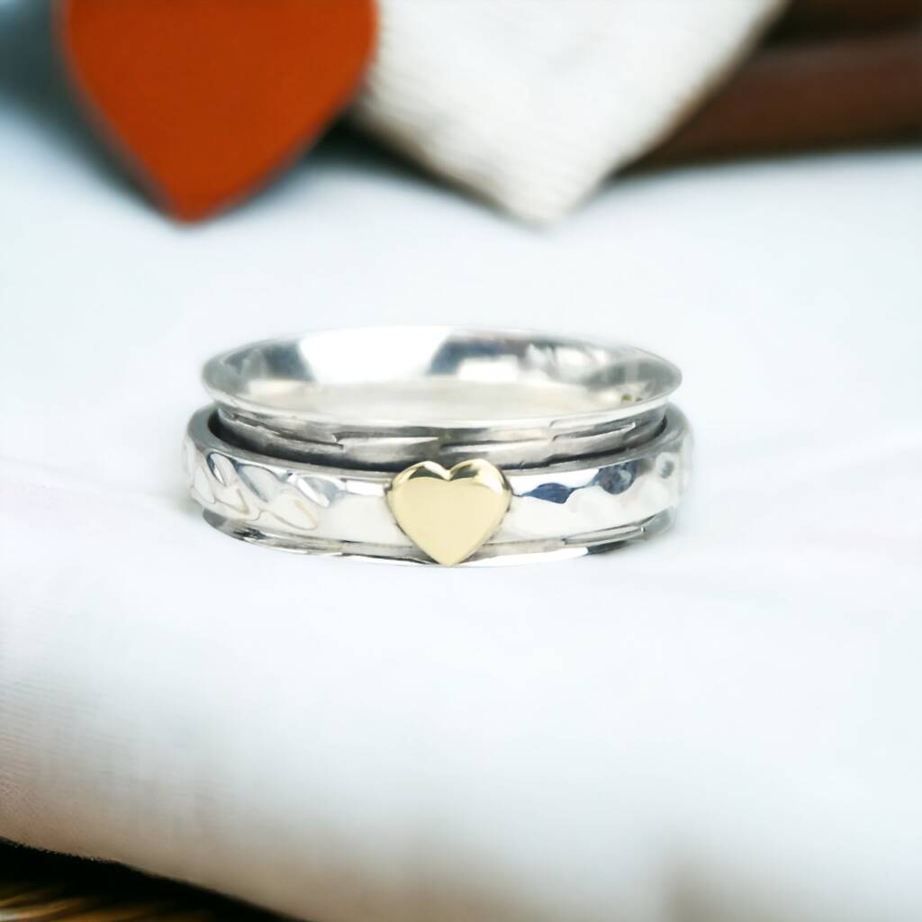 Personalised Heart Spinner Ring In Sterling Silver By Songs of Ink and ...