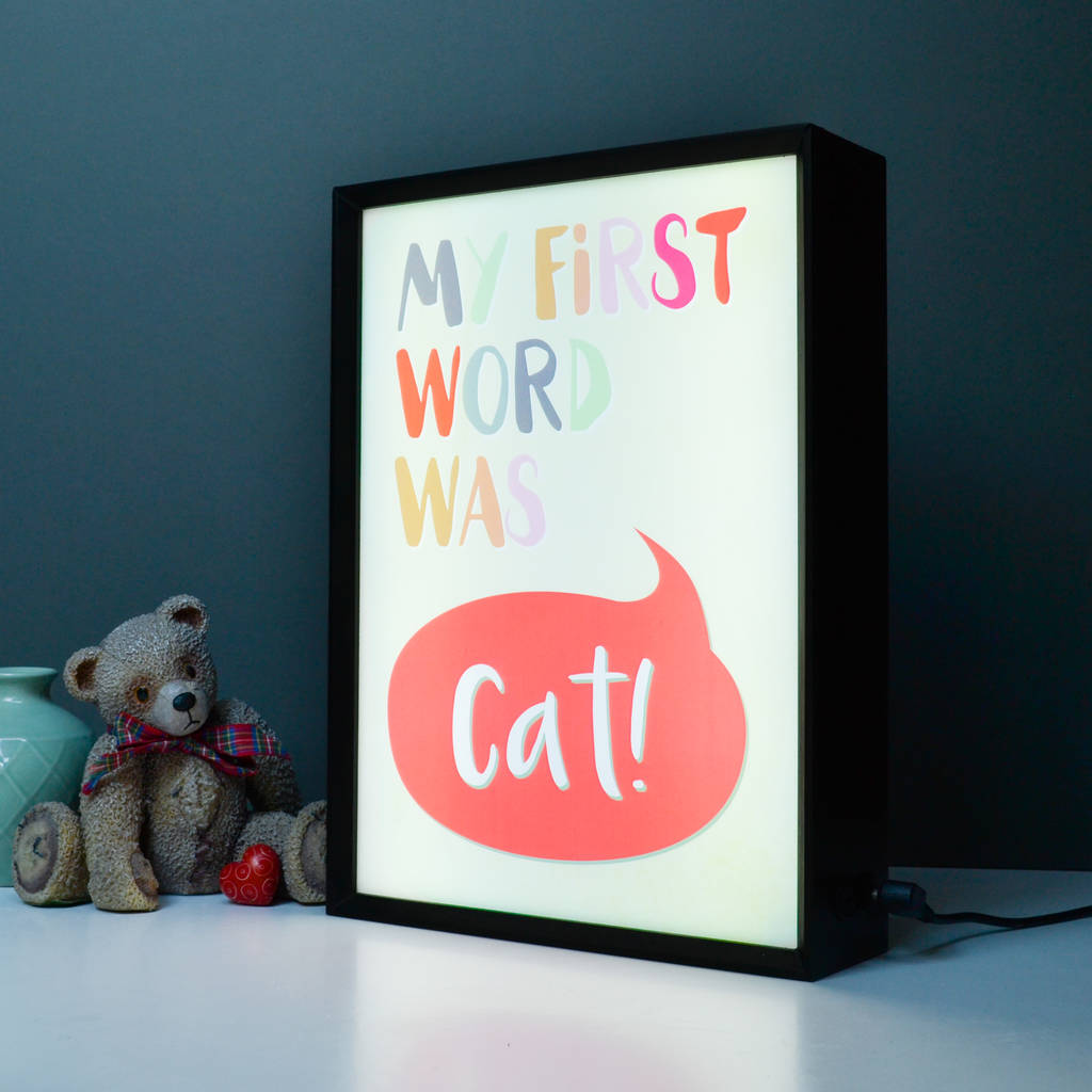 personalised 'my first word' light box by giggle beaver ...