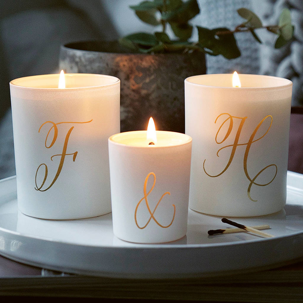 personalised couples candle set by illumer | notonthehighstreet.com