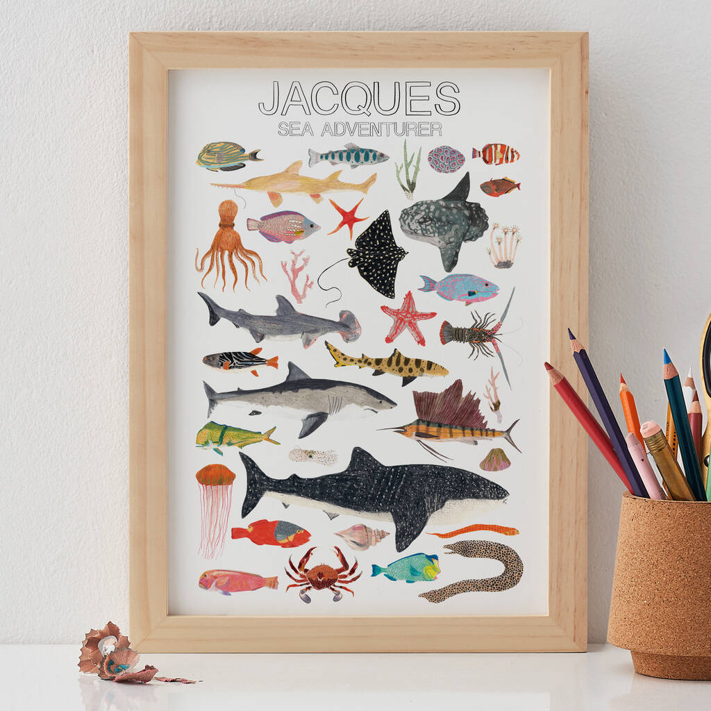 Personalised Sea Life Print By James Barker | notonthehighstreet.com