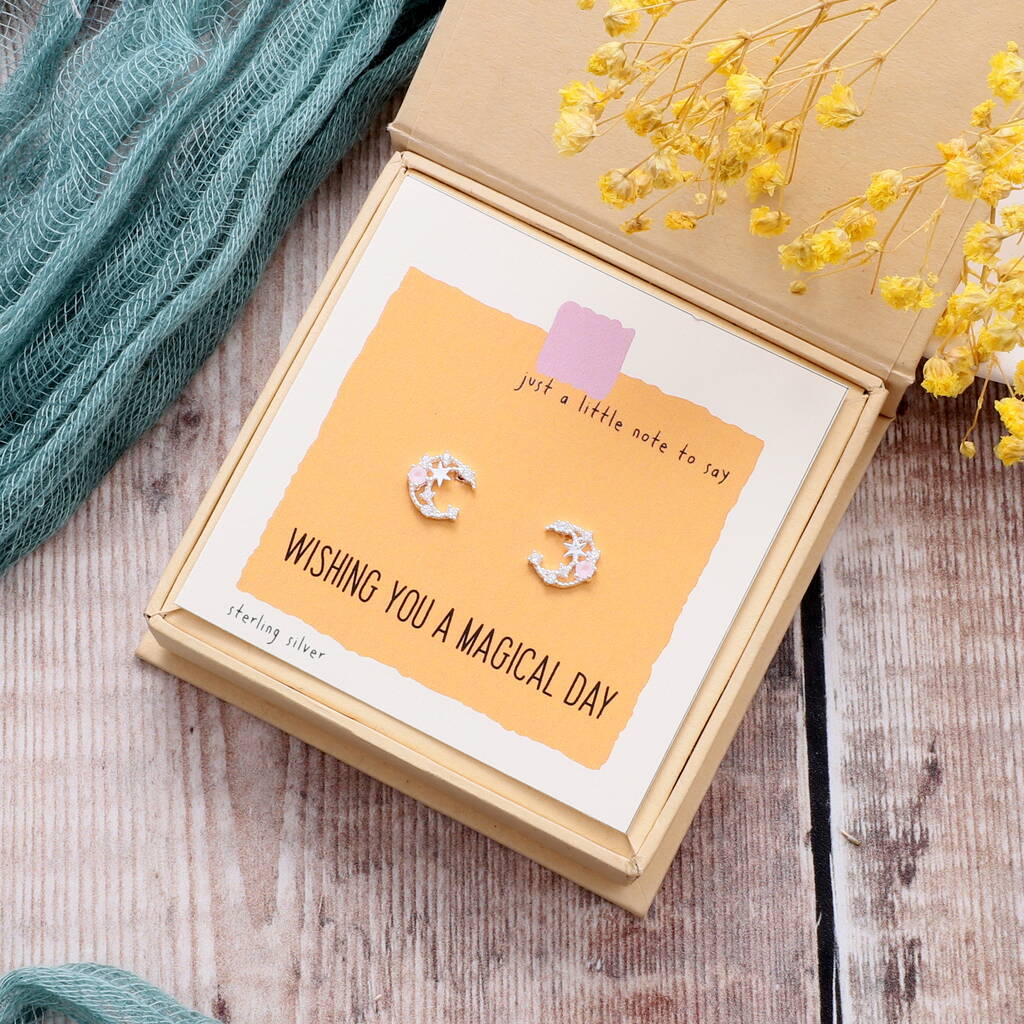 'Wishing You A Magical Day' Magic Moon Earrings By attic ...