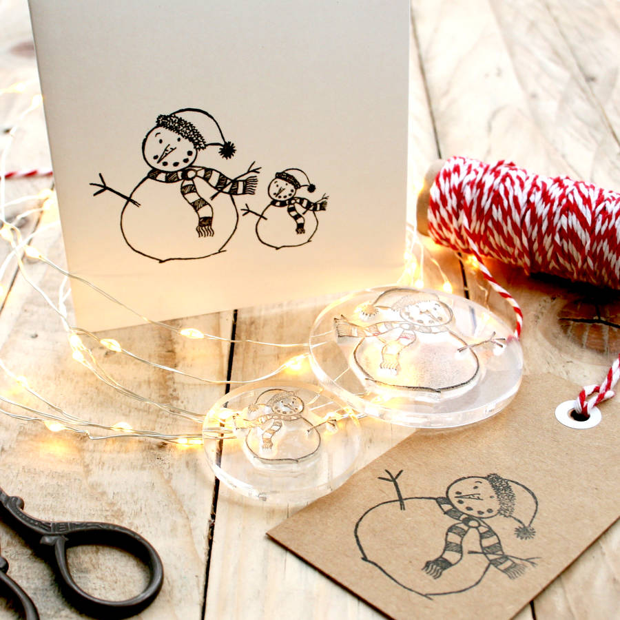 Snowman Clear Rubber Stamp By Little Stamp Store | notonthehighstreet.com