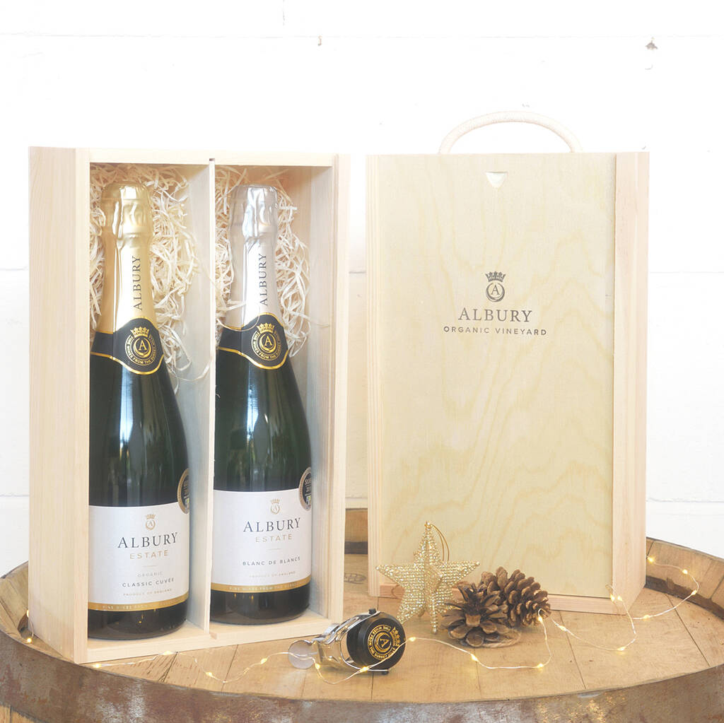 English Sparkling Wine Lovers Gift Box By Albury Organic Vineyard ...