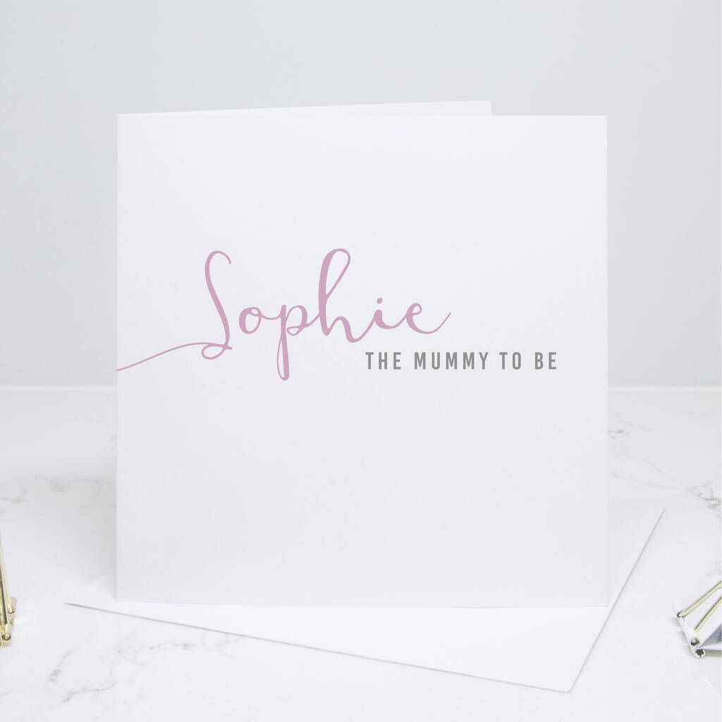 Personalised Baby Shower Calligraphy Card By Slice of Pie Designs