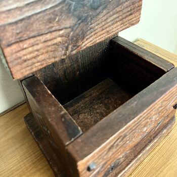 Vintage French Country Wooden Salt Box By Ev Home