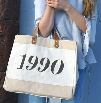 Personalised Leather And Canvas Special Date Shopper By The Forest & Co ...