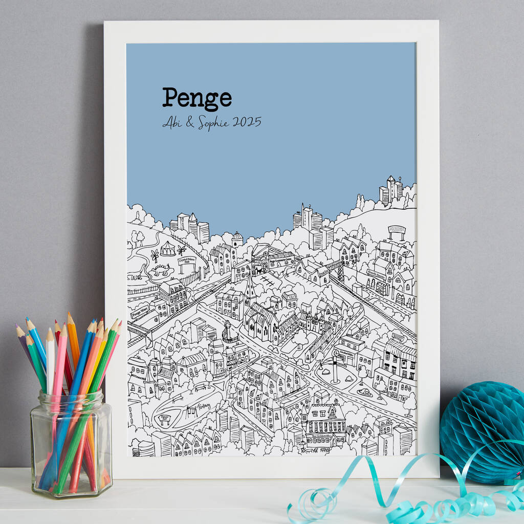 Personalised Penge Print By Tessa Galloway Illustration