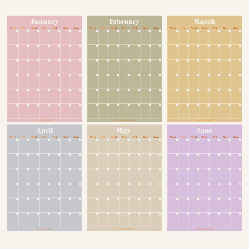 Large Monthly Wall Planner | 12 X A3 Sheets By Once Upon a Tuesday ...