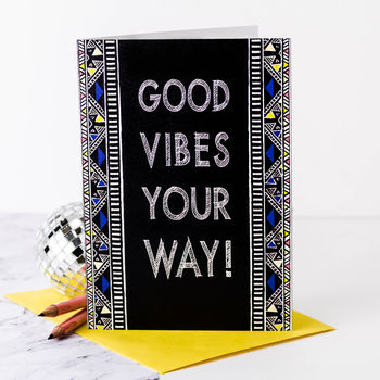 Good Luck Card 'good Vibes Your Way!' By Coulson Macleod ...