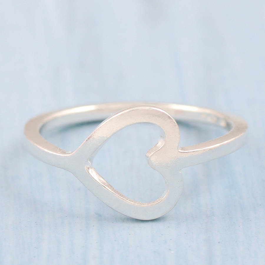 silver heart star triangle square geometric rings by louy magroos ...