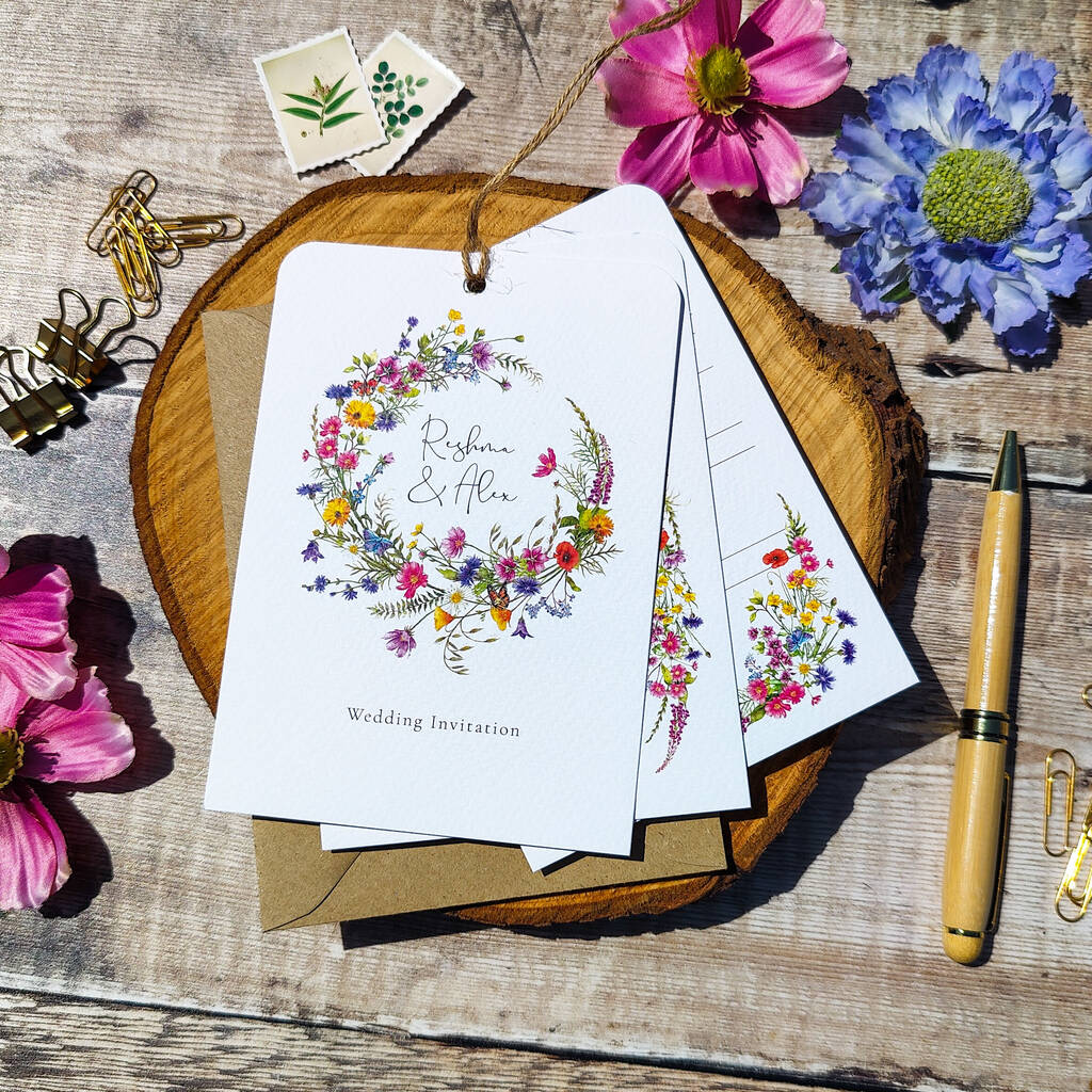 Wildflower Hand Tied Wedding Invitation Suite By Paper Willow