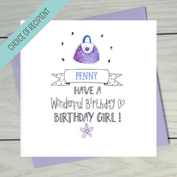Birthday Girl Personalised Birthday Card By Claire Sowden Design ...