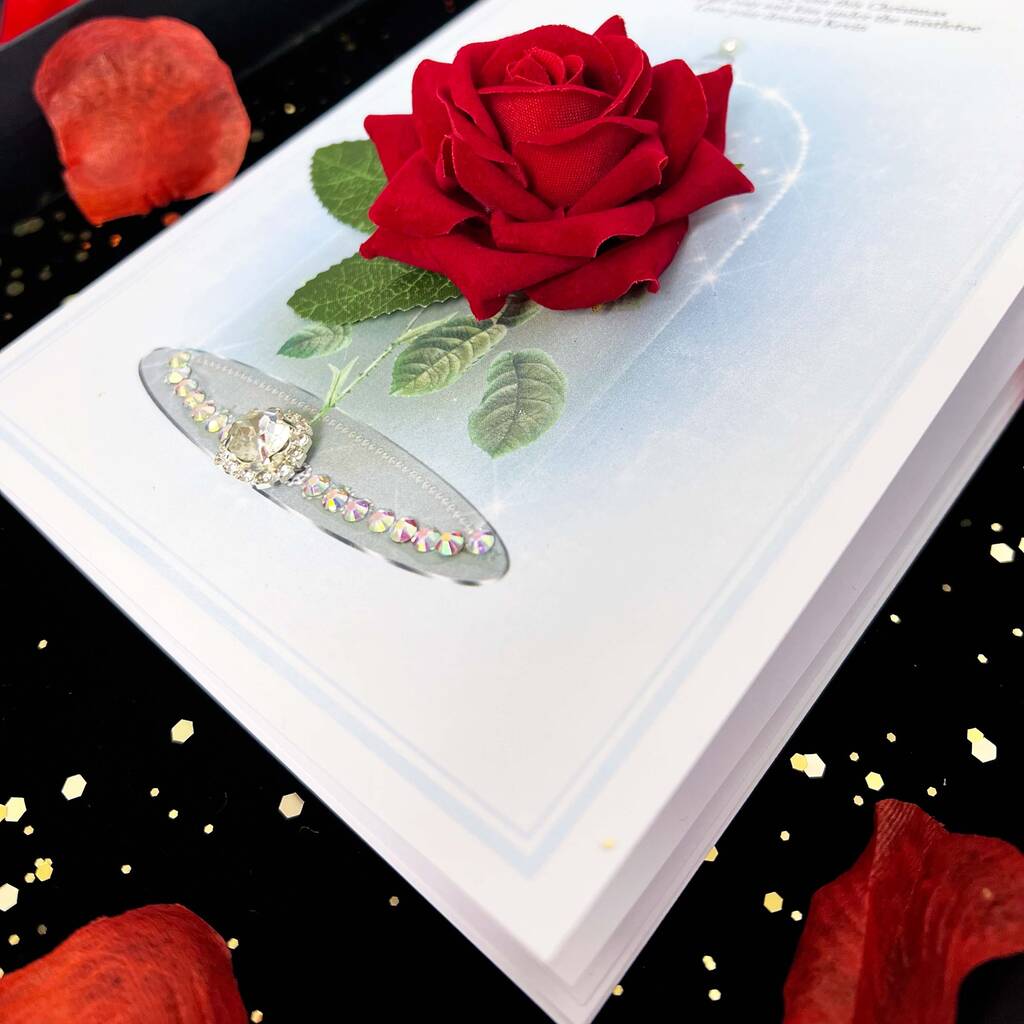 Fairytale Personalised Velvet Rose Christmas Boxed Card By The Luxe Co ...