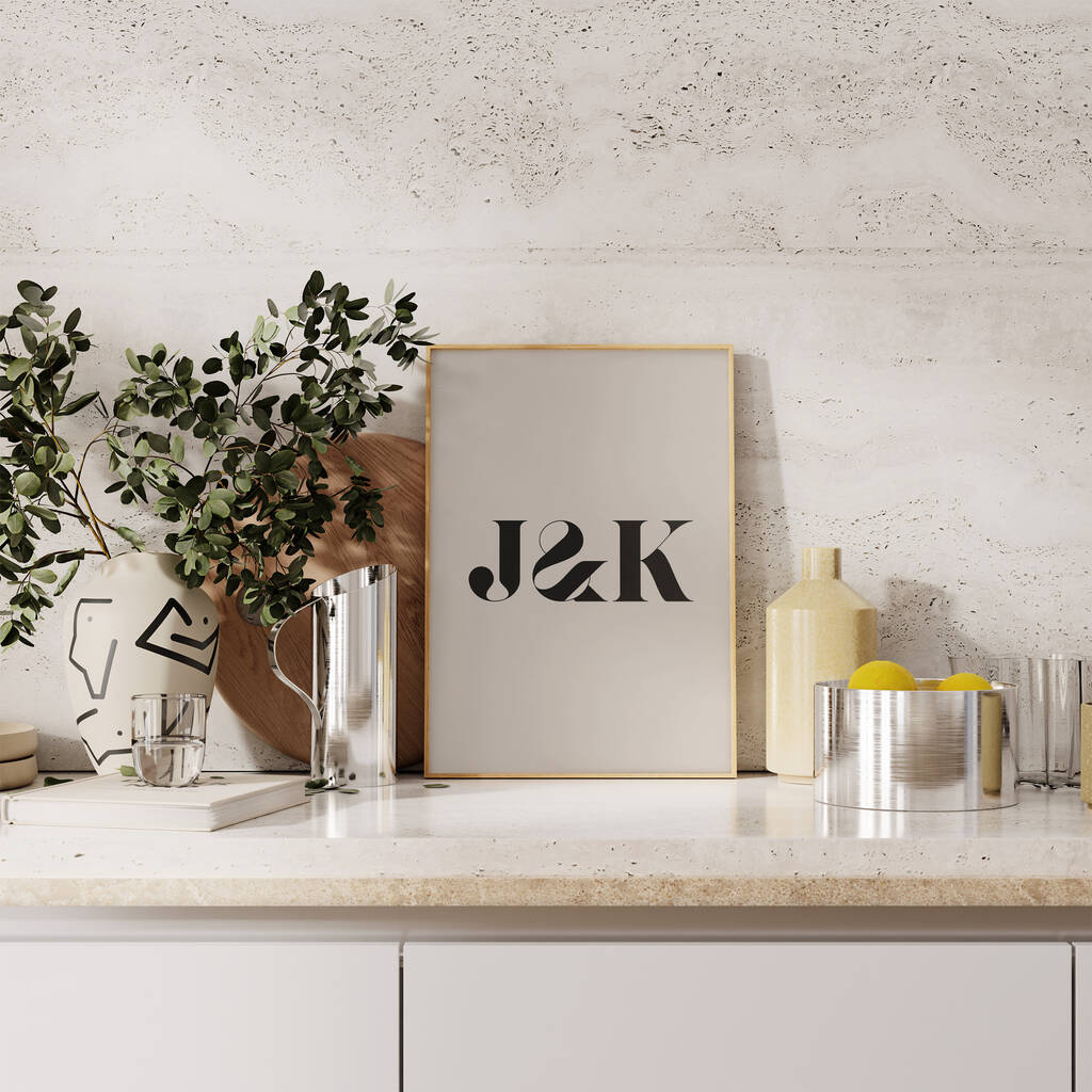 Personalised Initials Typography Print By AballoneStudio